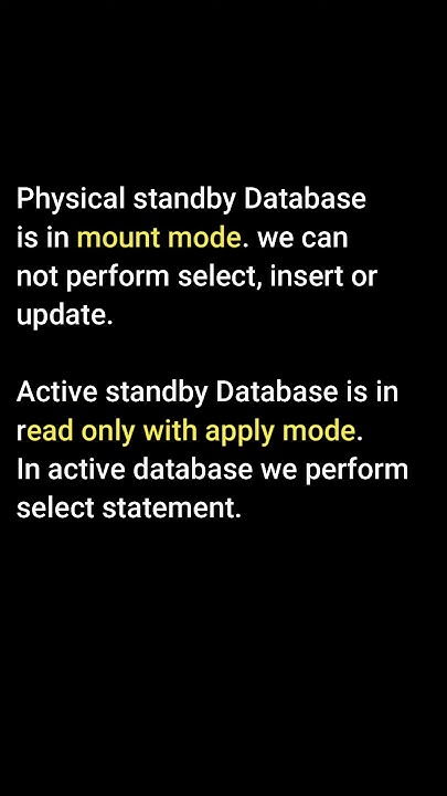 #shorts Difference between Physical and Active standby database. #learnomate technologies - YouTube