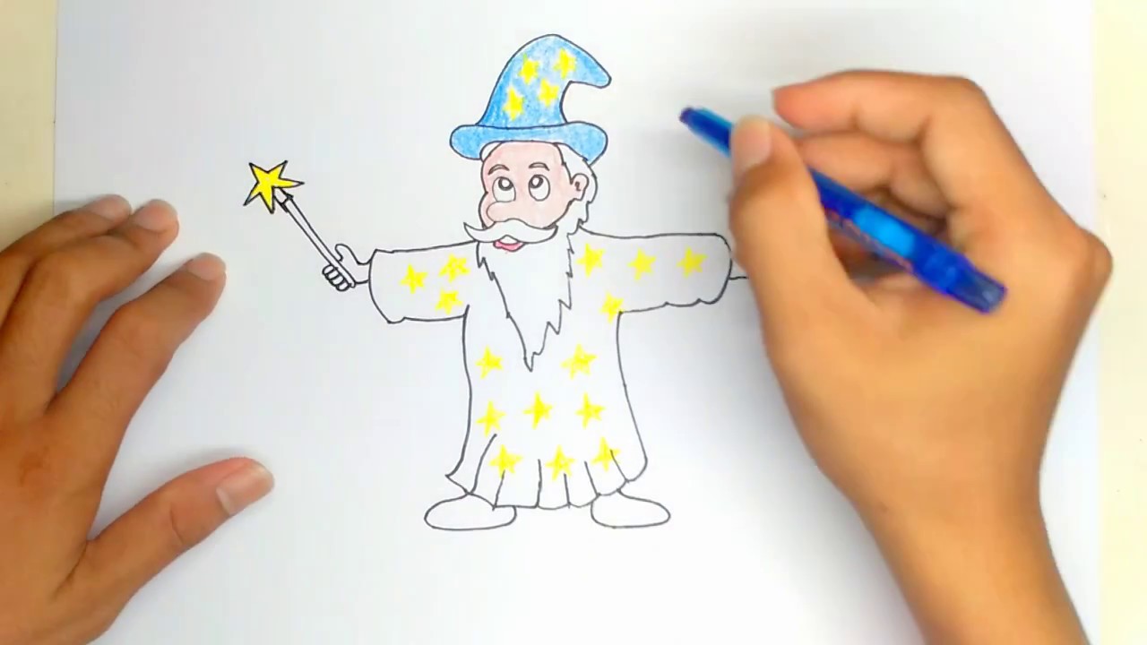 How to Draw wizard Step by Step for Kids - YouTube