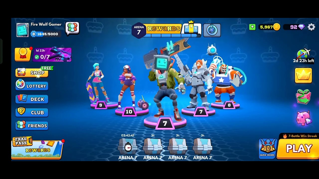 Wow! I'm in 2nd rank in Arena 7🙀🙀||Frag Pro Shooter - YouTube