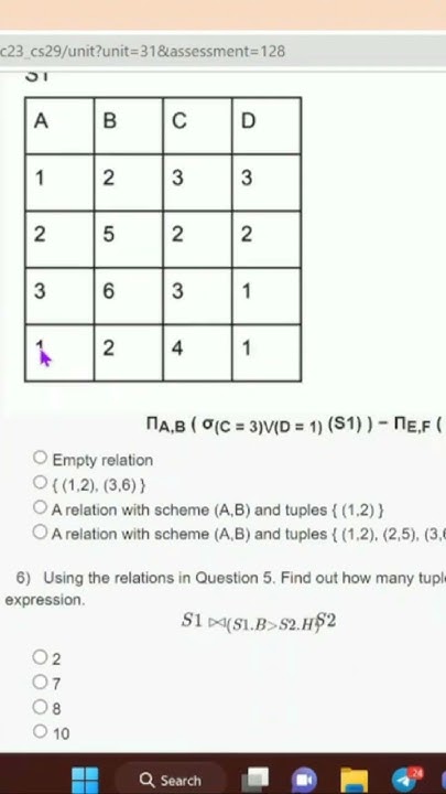 Introduction To Database Systems Week 3 Assignment Solutions Nptel Shorts Youtube