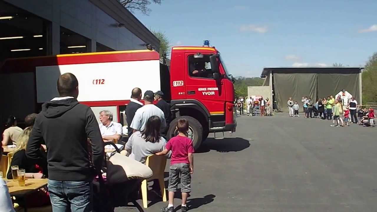 Départ pompier Yvoir, porte ouverte 5 Mai 2013 - YouTube