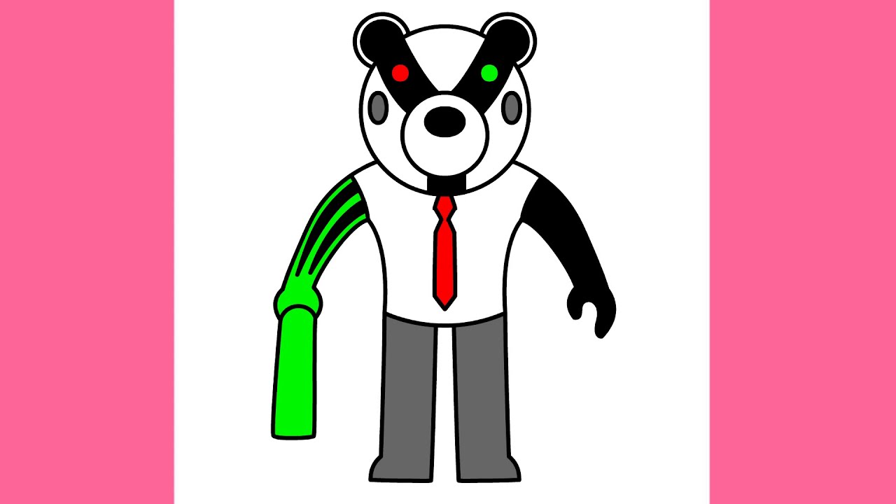 How to draw Badgy from Roblox Piggy - YouTube
