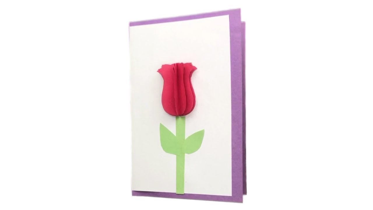 How to Create Your Own 3D Paper Rose Card Tutorial - YouTube