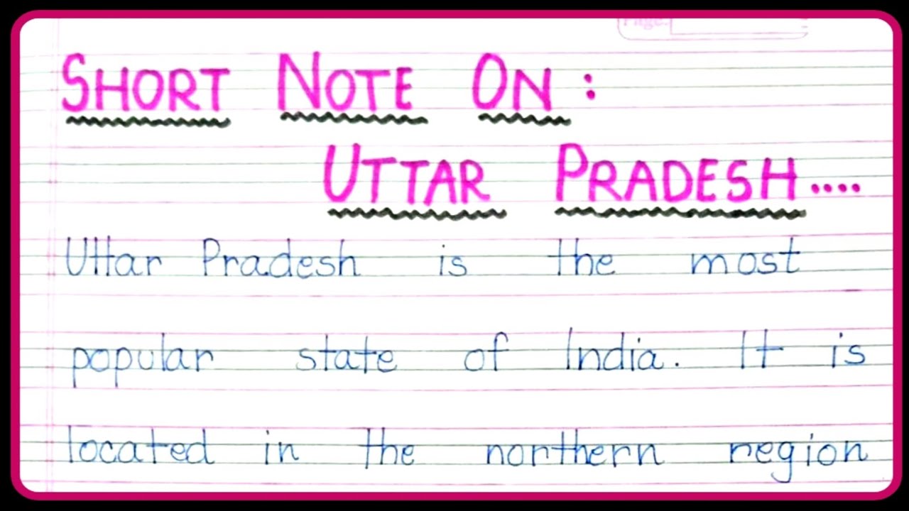 Short note on Uttar Pradesh in English | Uttar pradesh par short note ...