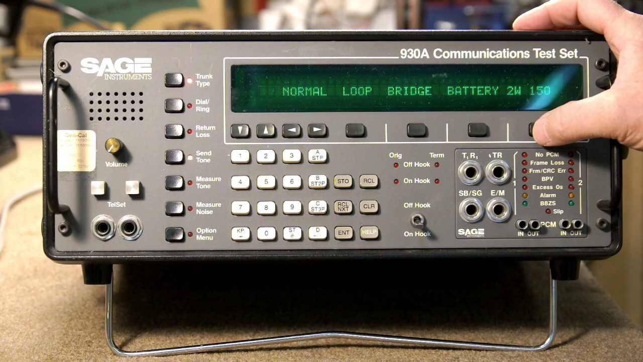Sage 930A Basic Setup for Dial and Ringer Testing - YouTube