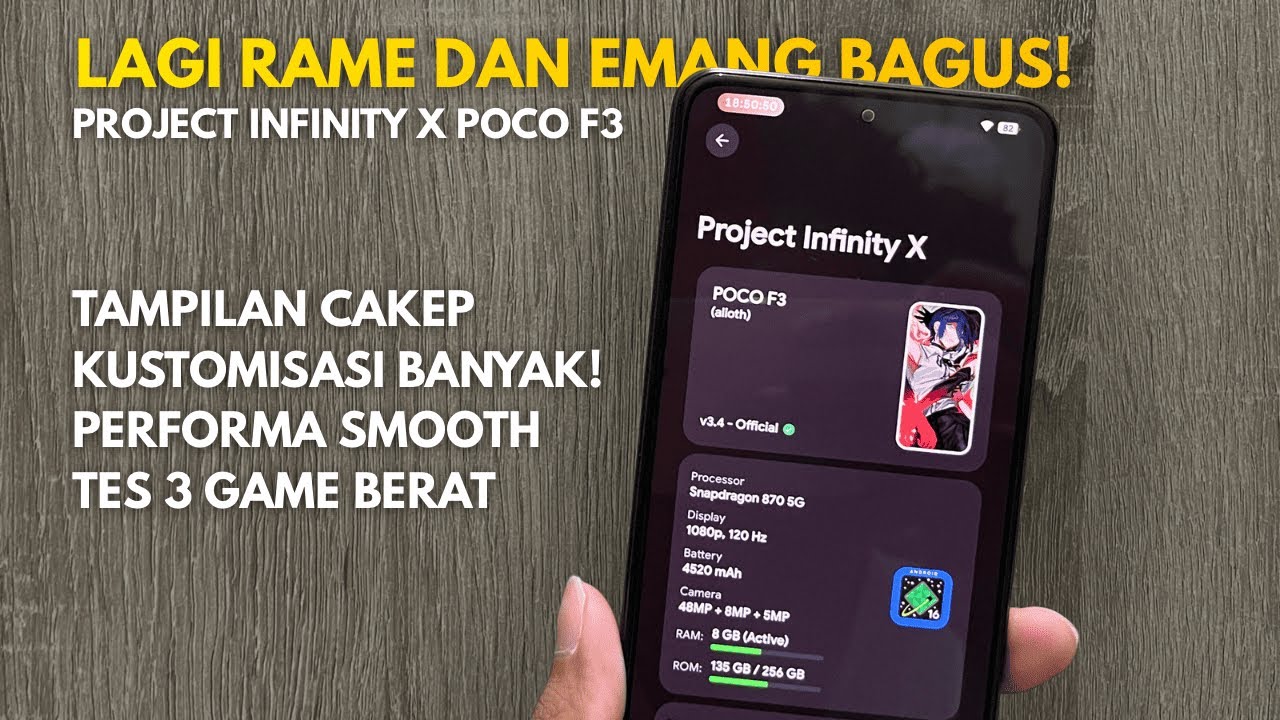 REVIEW LENGKAP CUSROM ROM POCO F3! PROJECT INFINITY X 3.4 ANDROID 16 ...