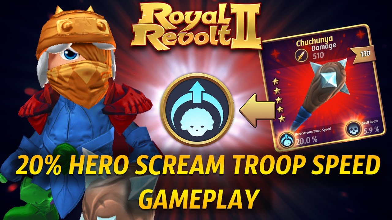 Royal Revolt 2 - 20% Hero Scream Troop Speed Perk TESTS + Gameplay ...