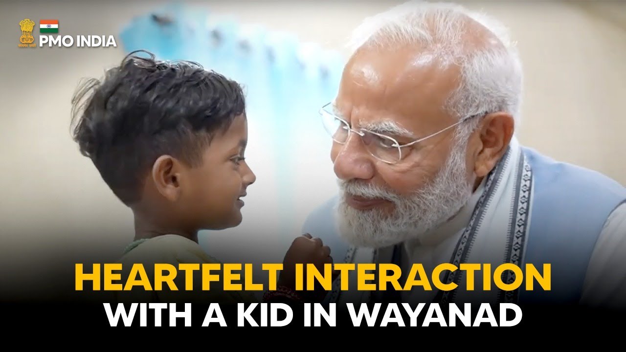 PM Modi’s heartfelt connection with a kid in Wayanad, Kerala - YouTube