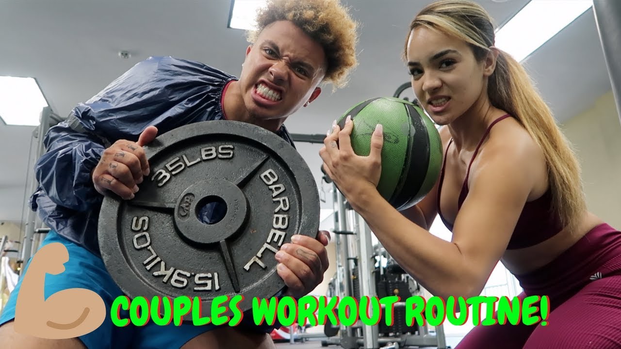 OUR COUPLES WORKOUT ROUTINE! (LETS GET FIT!) - YouTube