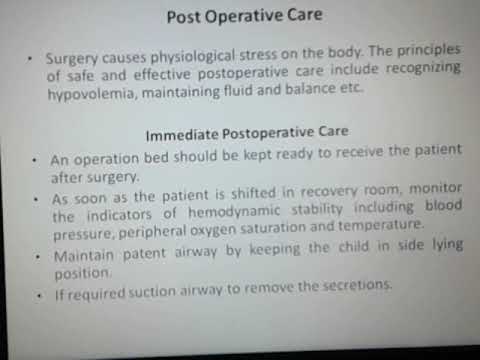 Principles of Pre and Postoperative Care of Infant and Children - YouTube
