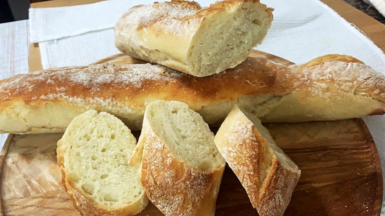BARRAS DE PAN/ BAGUETTE FRANCÉS (PAN CASERO - RECETA FÁCIL) - YouTube
