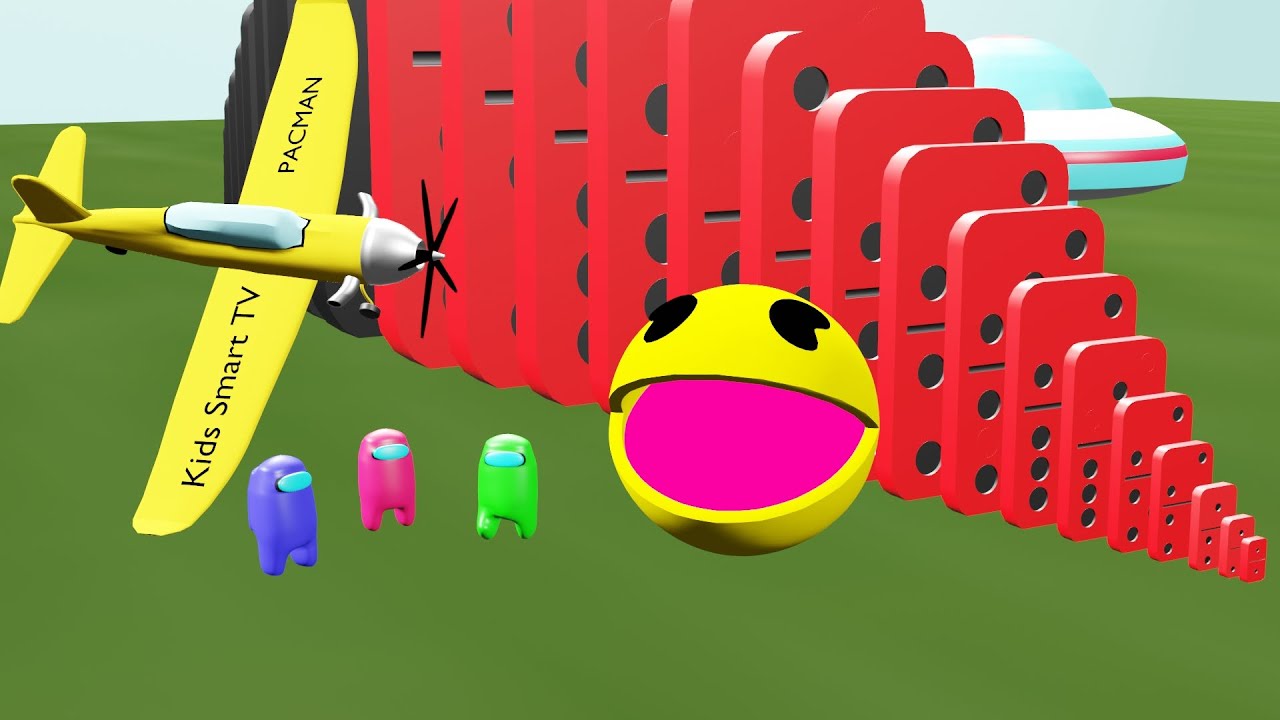 Pacman Vs Among Us Impostor - The Domino Competition! - YouTube