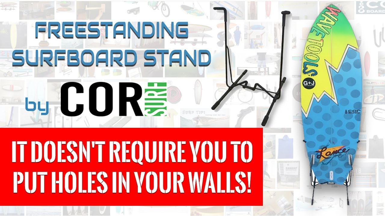 COR SURF SURFBOARD BOARD STAND || Freestanding Surfboard Stand - YouTube