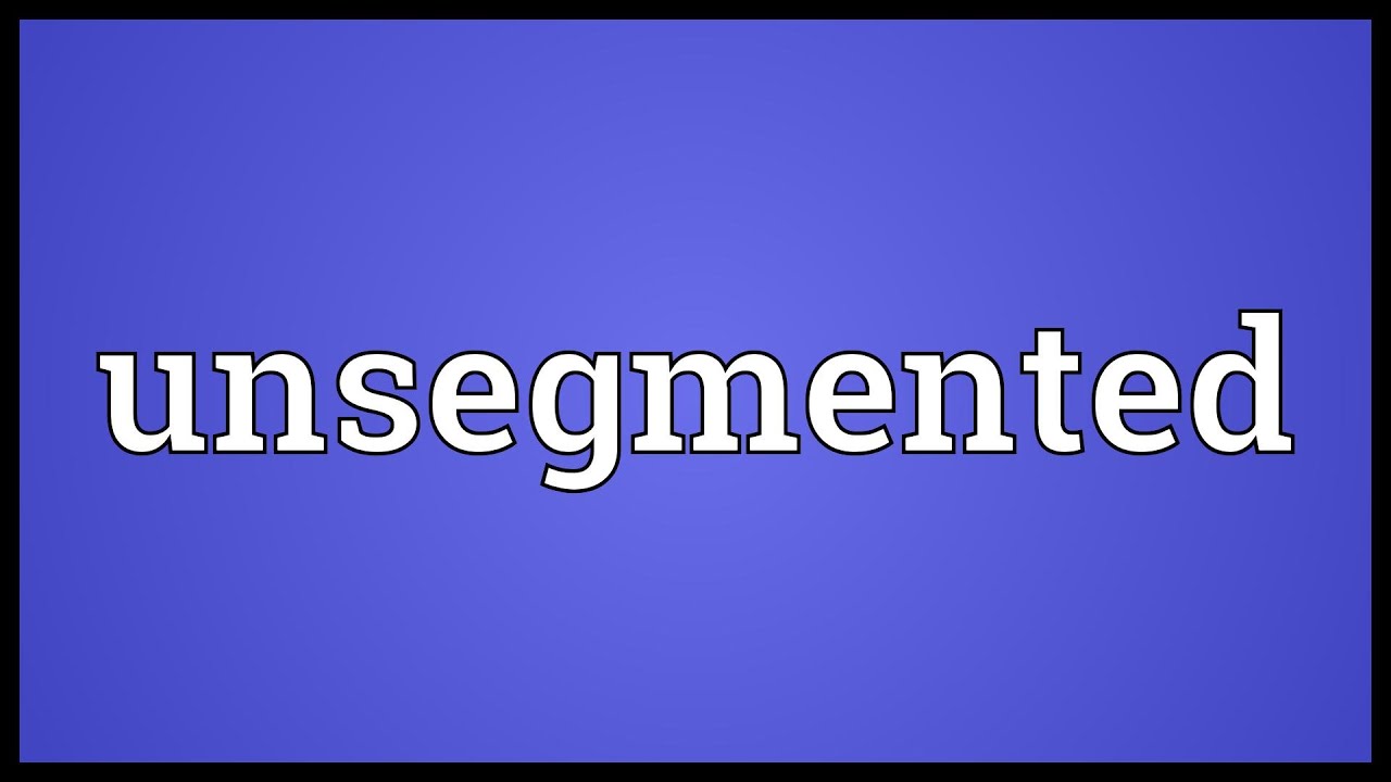Unsegmented Meaning - YouTube