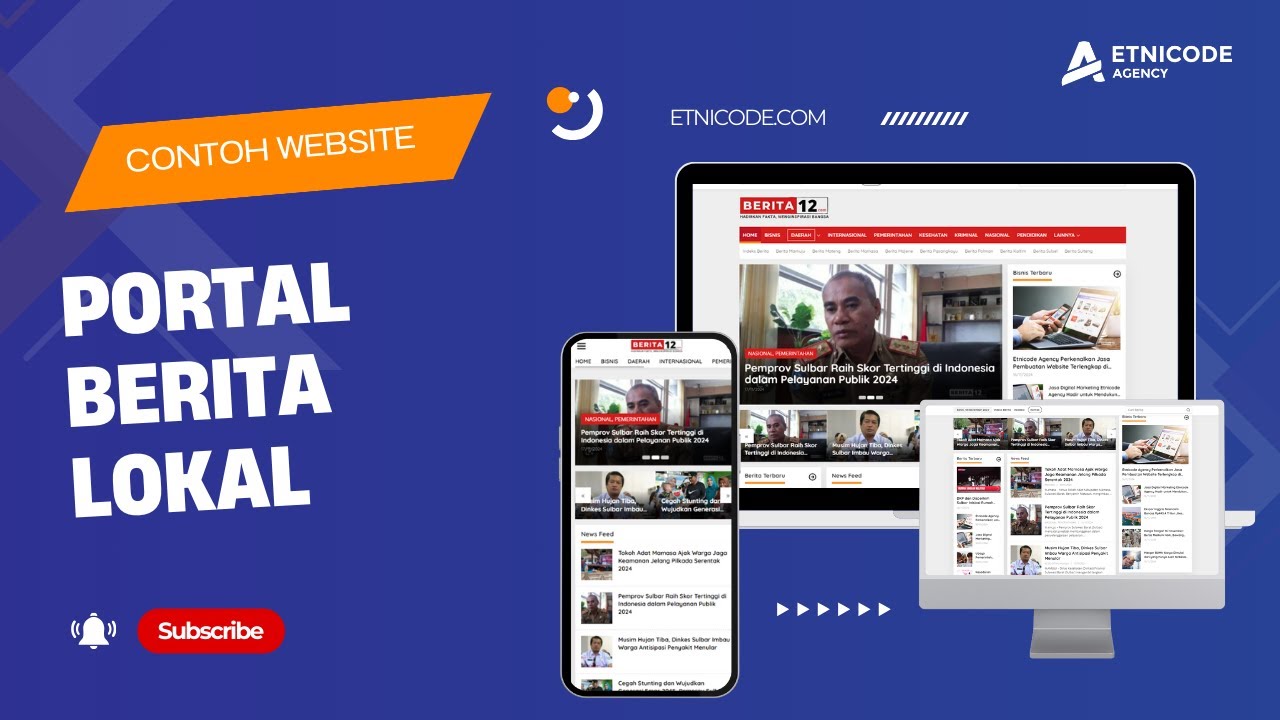 CONTOH WEBSITE PORTAL BERITA LOKAL MEDIA ONLINE (BLOG & NEWS) BERITA12 ...