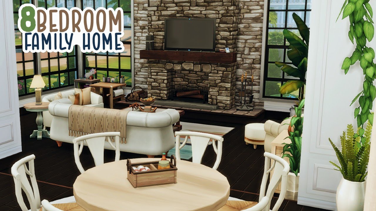 Large 8 Bedroom Family Home | Sims 4 - Speedbuild - YouTube