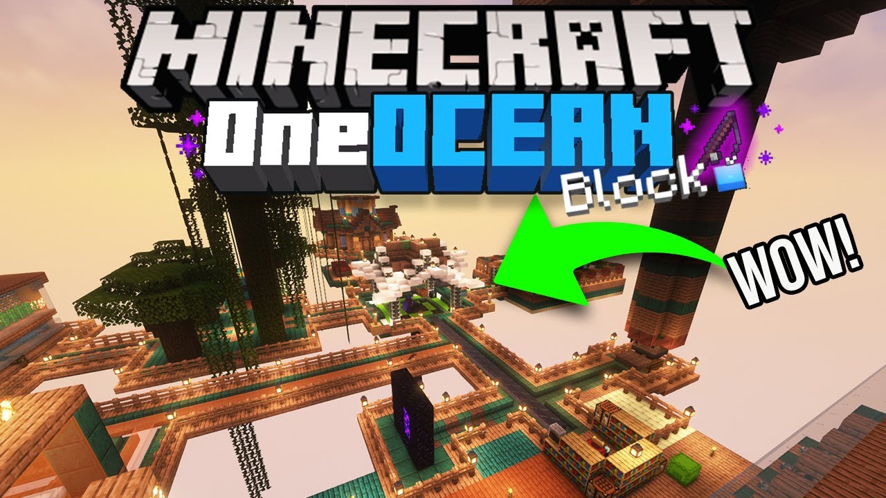 Minecraft HARDCORE na...ONE OCEAN BLOCK!🧊 #8 - YouTube