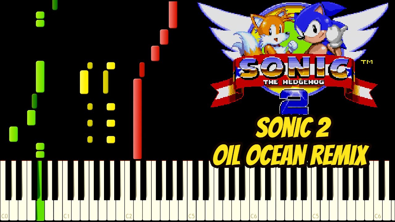 Sonic 2 - Oil Ocean Zone Remix - Arranged - Piano Visualizer - 4K - YouTube