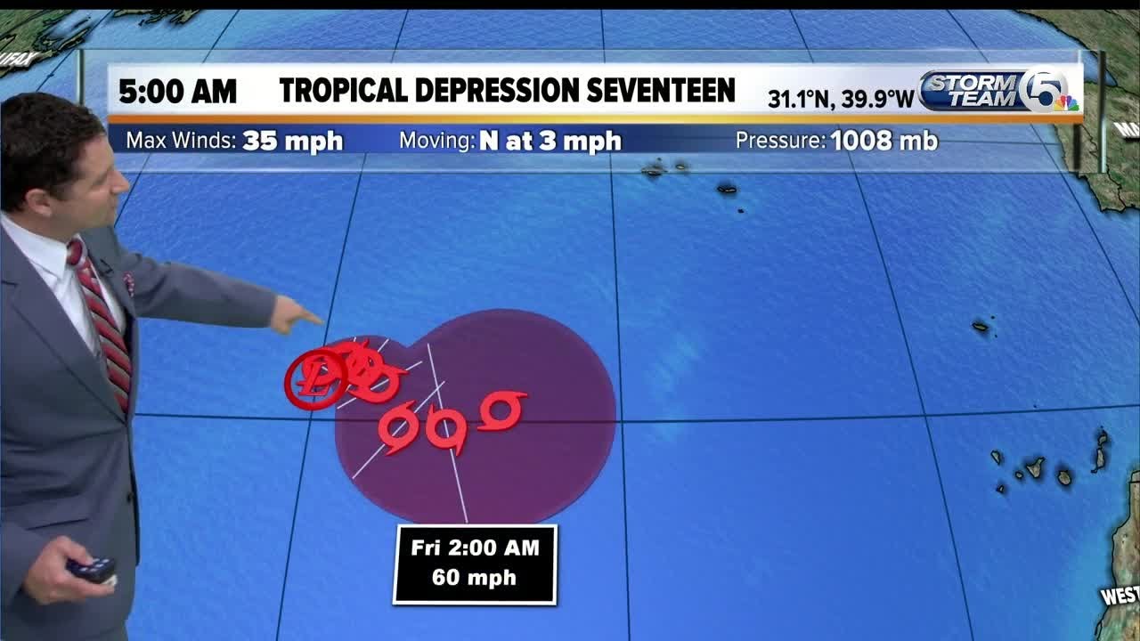 Tropical Depression 17 in the Atlantic Ocean - YouTube