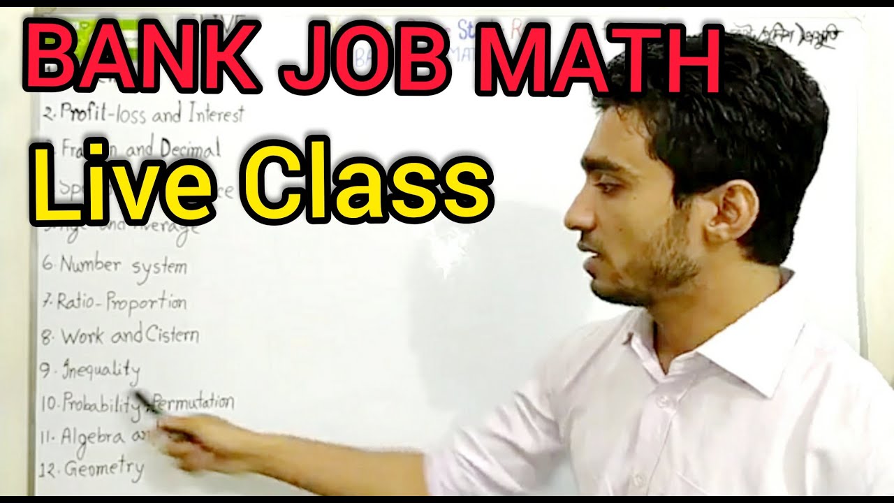 Bank job Math live class - YouTube