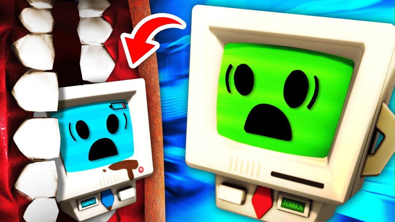 Throwing TEMP BOT Into THE SMILE ROOM (Job Simulator VR Funny Gameplay ...