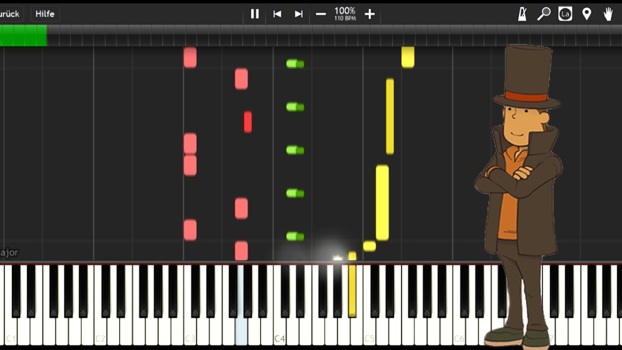 Laytons Theme [Professor Layton Main Theme] -- (Synthesia) - YouTube