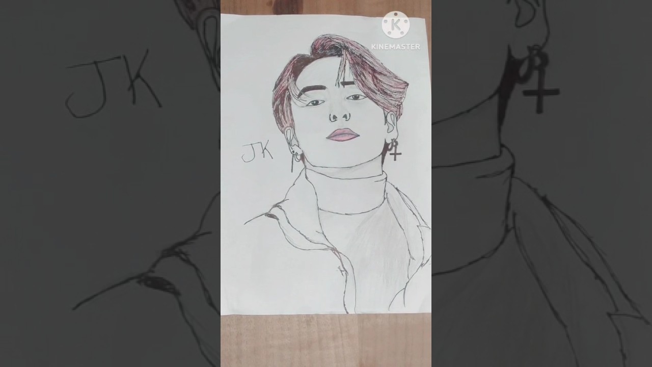 how to draw BTS jk /drawing tutorial/step by step/#shorts #bts - YouTube