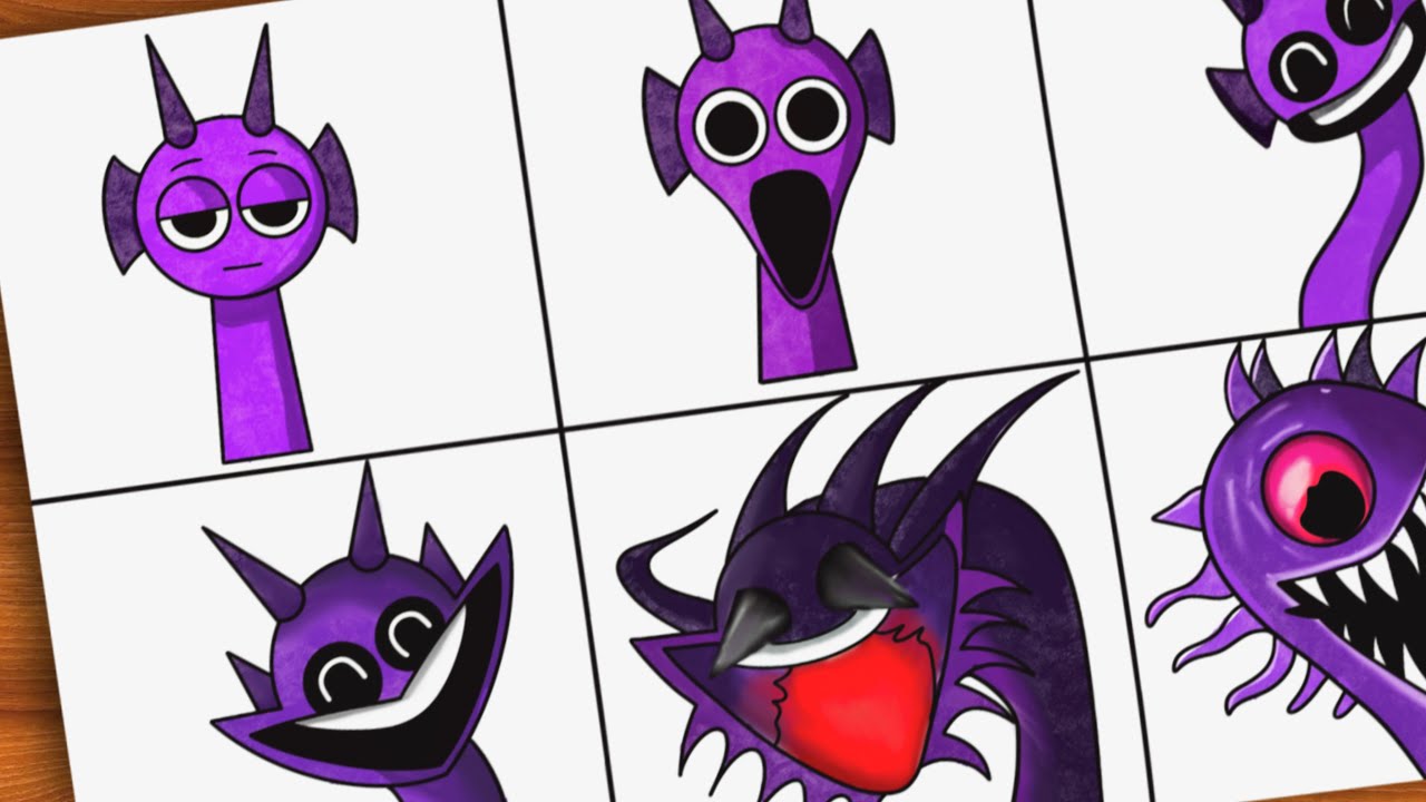 Drawing Incredibox Sprunki | Phase 1 VS Phase 2 VS Phase 3 VS Phase 4 ...