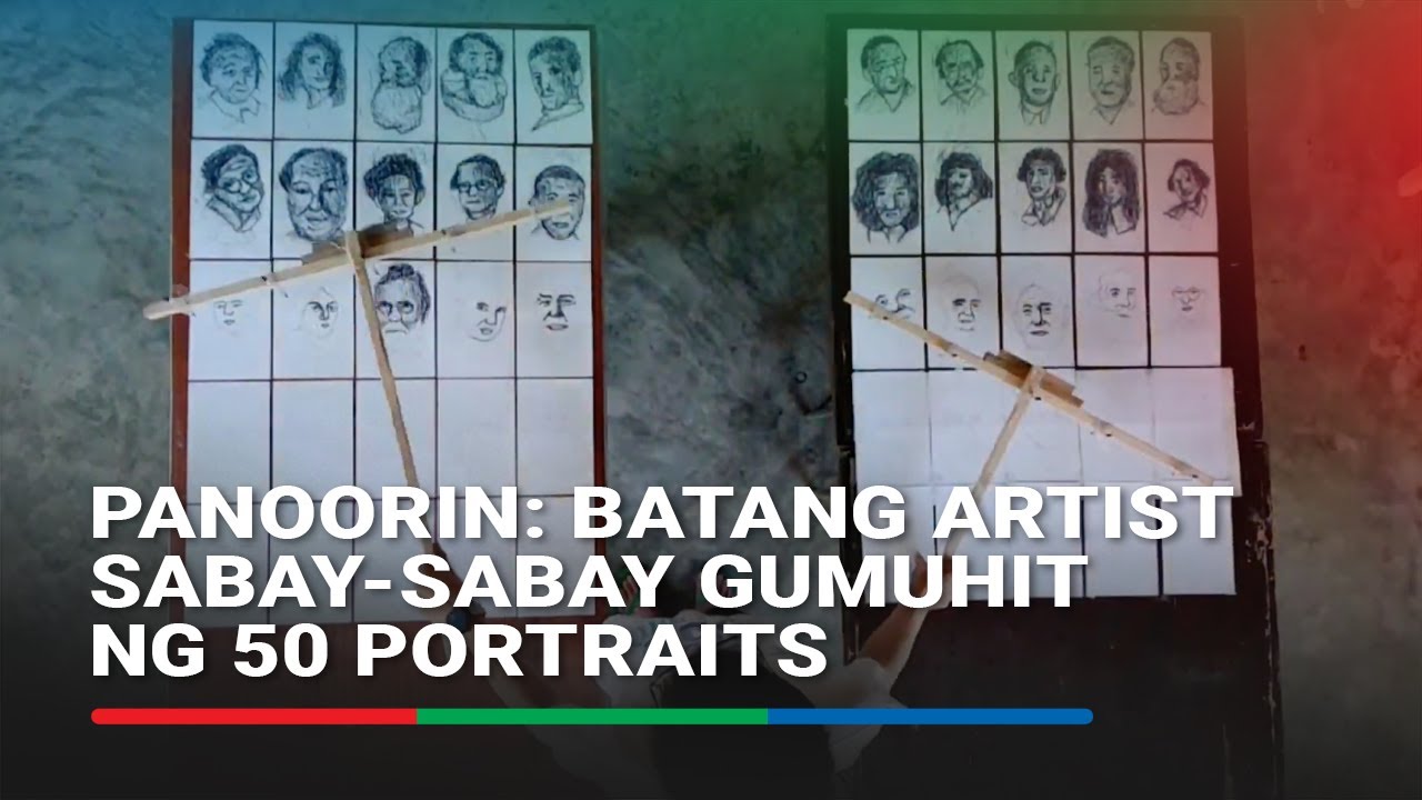 PANOORIN: Batang artist sabay-sabay gumuhit ng 50 portraits - YouTube