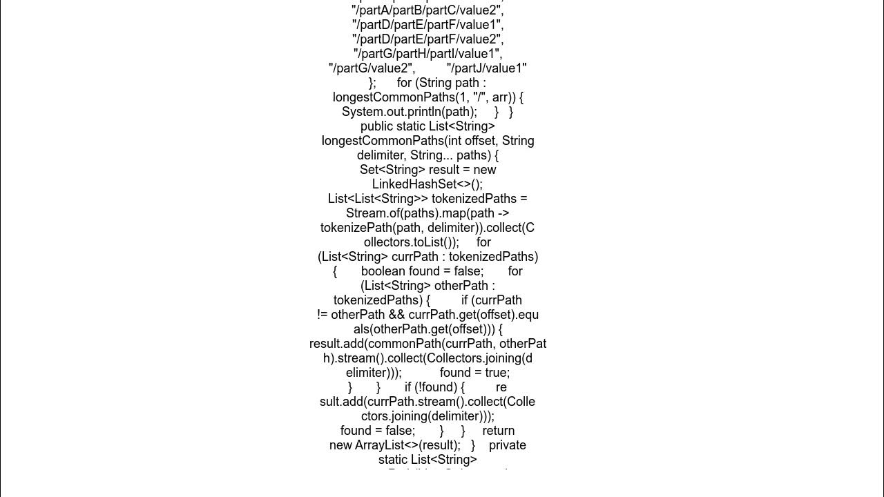 Get The Unique Longest Common Prefix Element Info From Array In Java Youtube