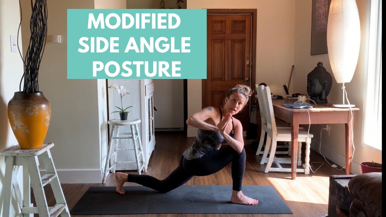 How to do a modified revolved side angle pose in yoga: Parivrtta ...