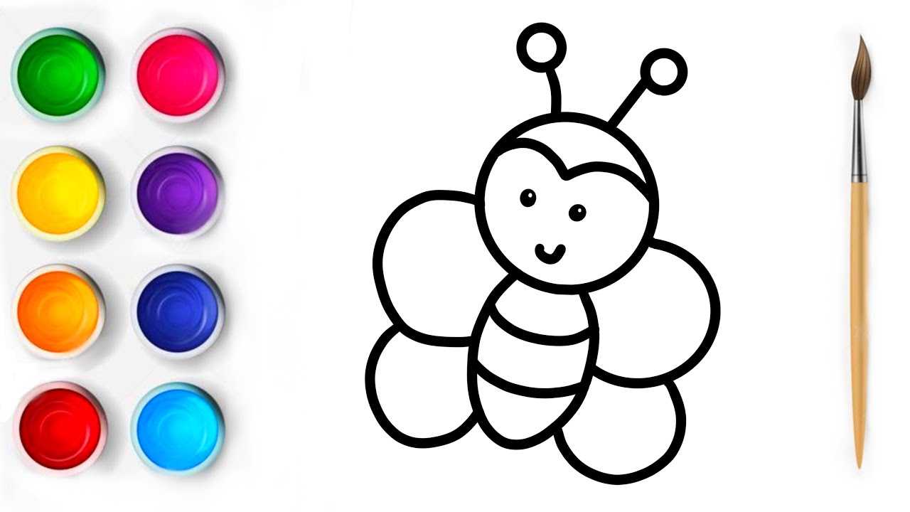 How to Draw bee for kids / Bolalar uchun asal ari rasmini chizish - YouTube