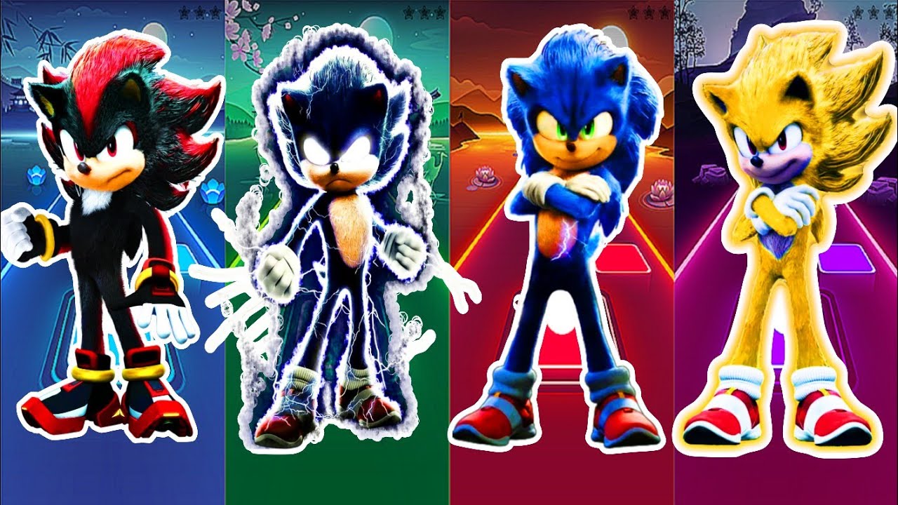 Shadow 🆚 Nega Sonic 🆚 Sonic 🆚 Super Sonic - Tiles Hop - YouTube