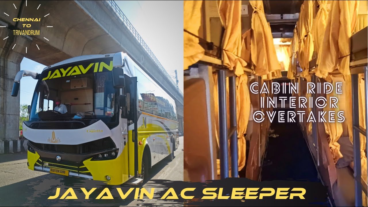 Jayavin Travels Ac Sleeper Chennai to Trivandrum | Interior and Cabin ...