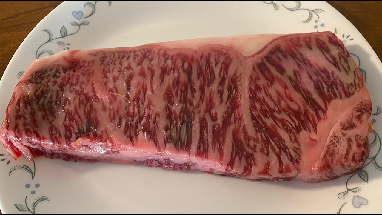 Japanese A5 Ohmi Wagyu Beef Strip Steak - YouTube