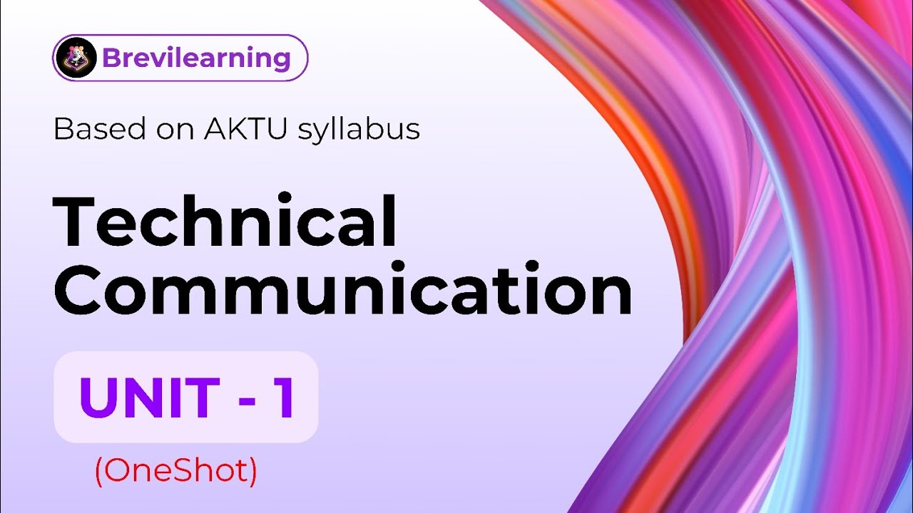 #1 Technical Communication Unit-1 (oneshot) || @brevilearning - YouTube