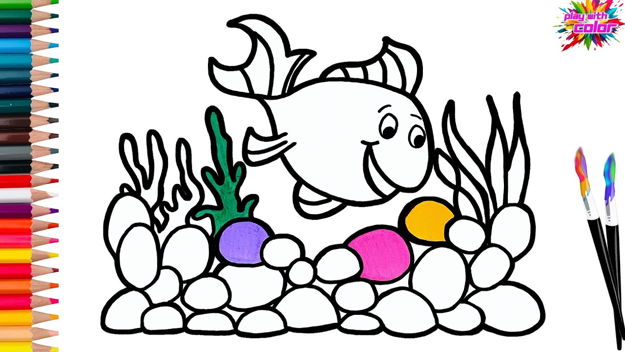 How to Draw And Color a Cute Fish – Easy step by step tutorial - YouTube
