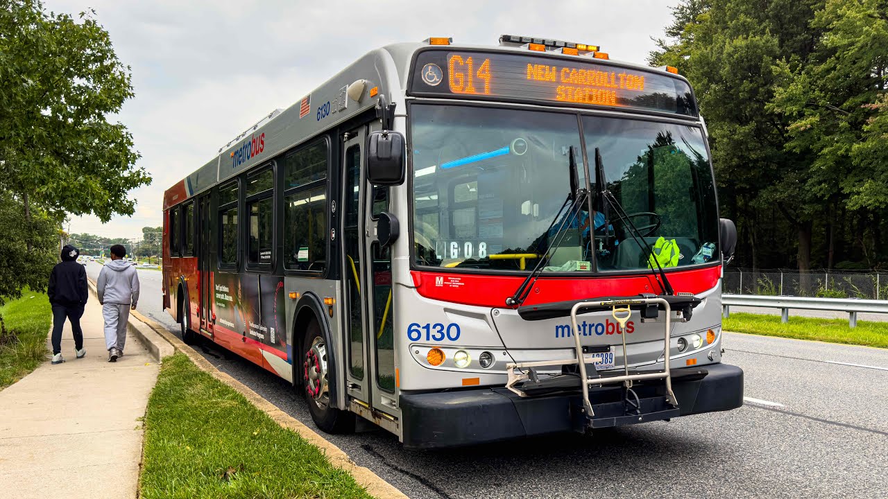 WMATA 2006 New Flyer D40LFR 6130 on Route G14 Ride - YouTube