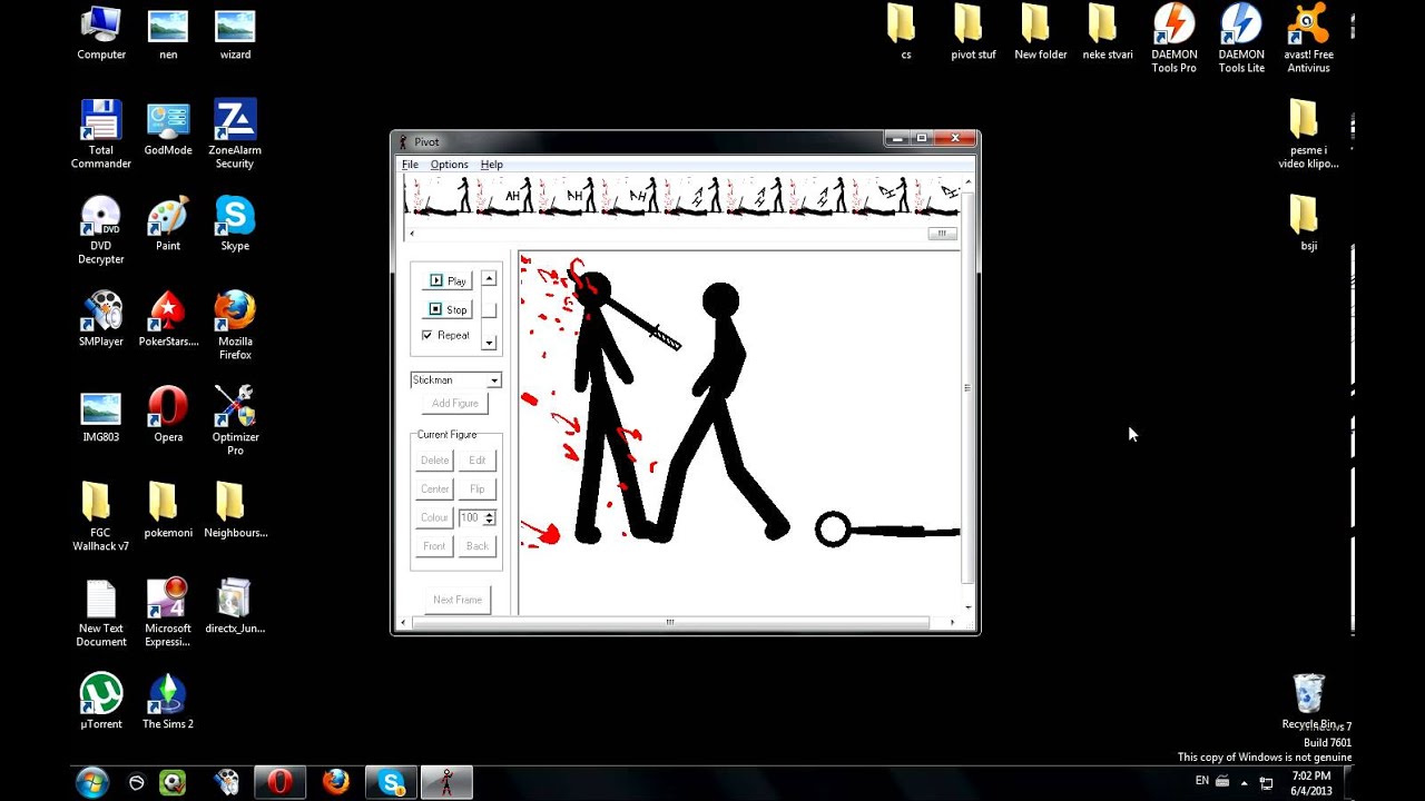 pivot stick blood fight - YouTube