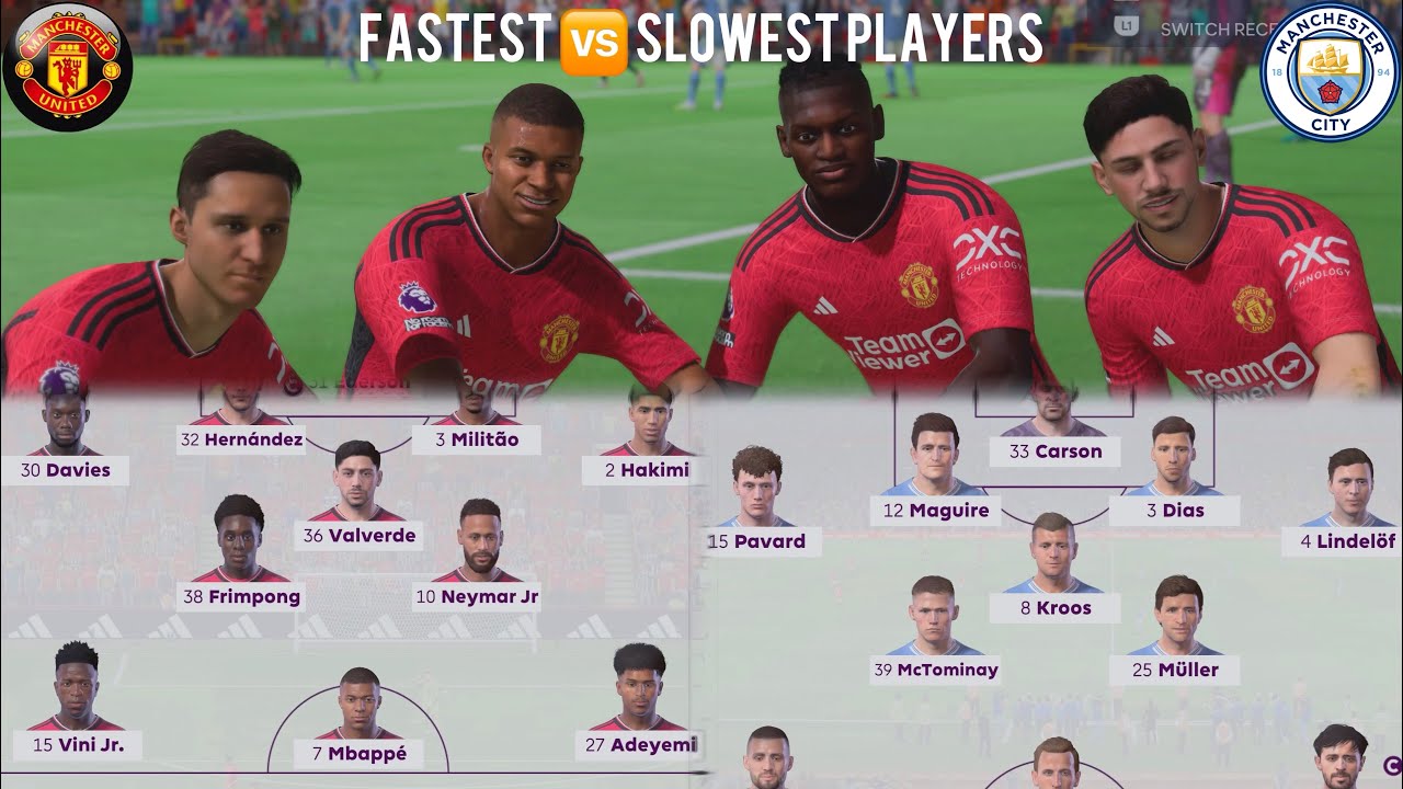 Fastest Team A 🆚 Slowest Team A EA FC24 match #football #fifa - YouTube
