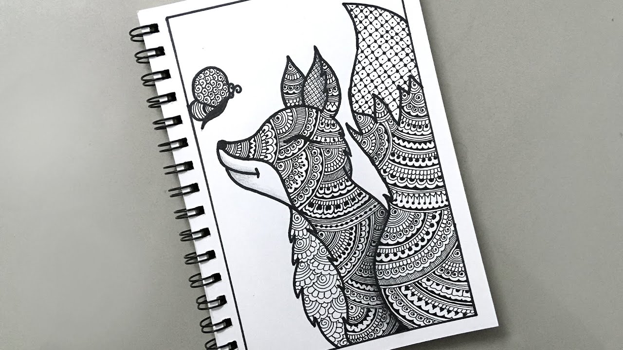Fox Mandala Art Drawing Tutorial | Mandala Art | Pencil Drawing - YouTube