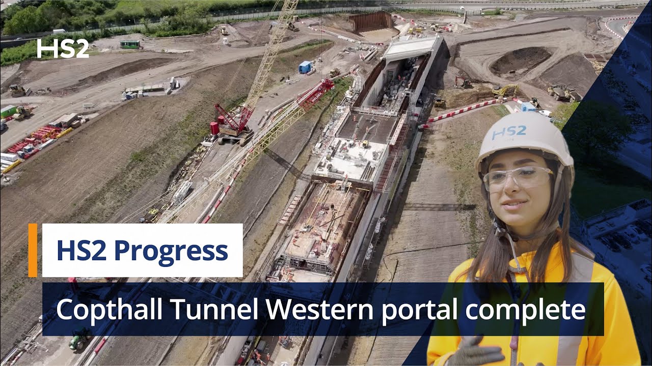 Progress on HS2’s Copthall Green Tunnel as Western portal is complete ...