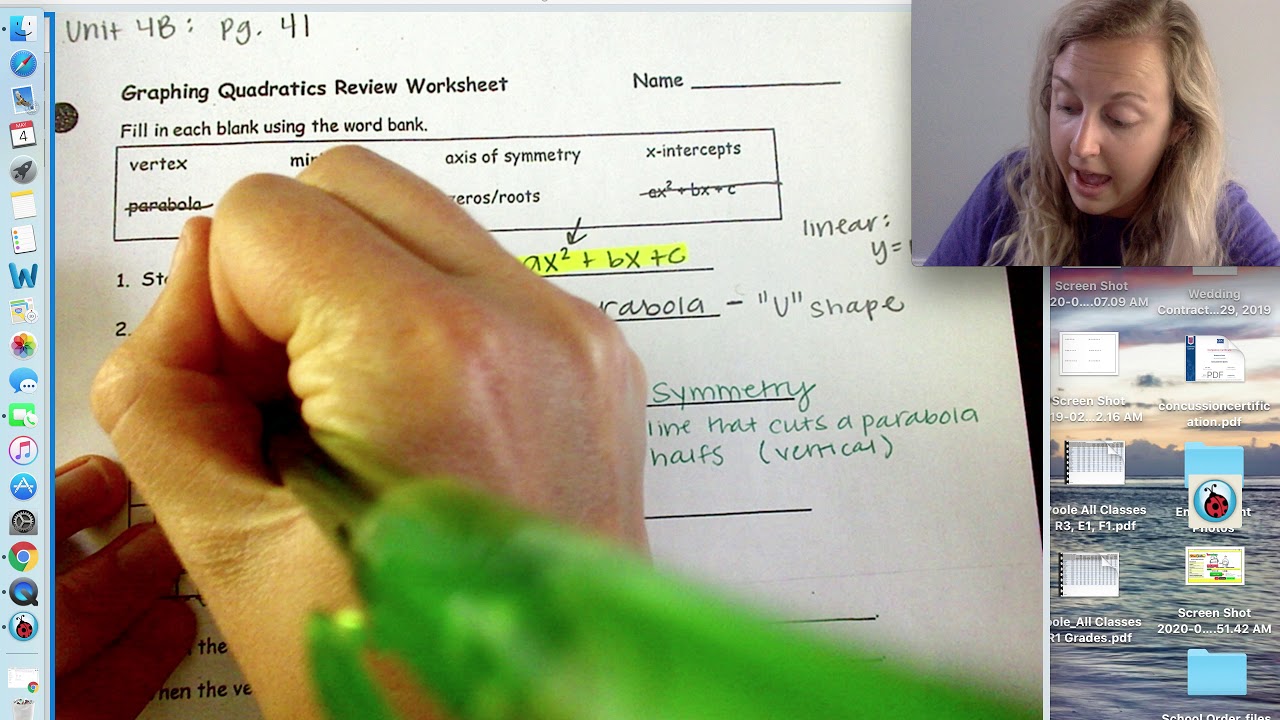Intro to Quadratics Vocabulary Notes Video - YouTube
