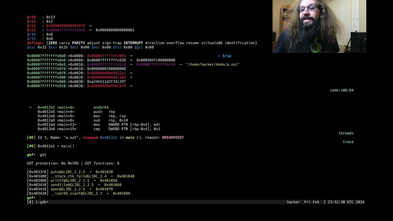 Format String Exploits - CSE598 - Robert - 2024.02.02 - YouTube
