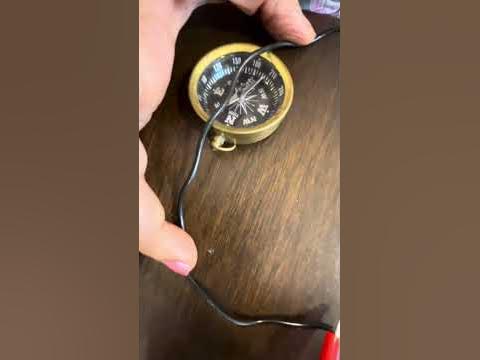 The deflection of a Magnetic Compass needle by Current in a Wire - YouTube