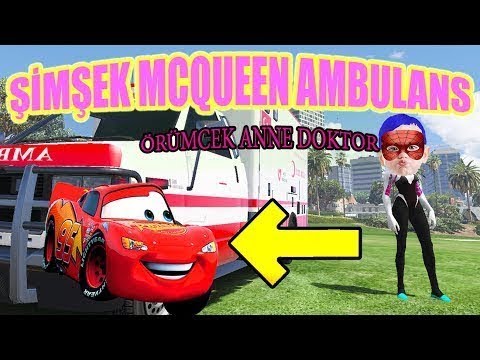 ÖRÜMCEK ANNE VE ŞİMŞEK MCQUEEN AMBULANS OLDULAR ÖRÜMCEK ADAM DOKTOR