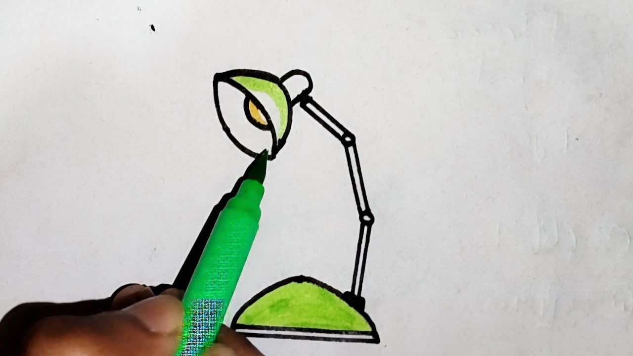 how to draw a table lamp | table lamp drawing - YouTube