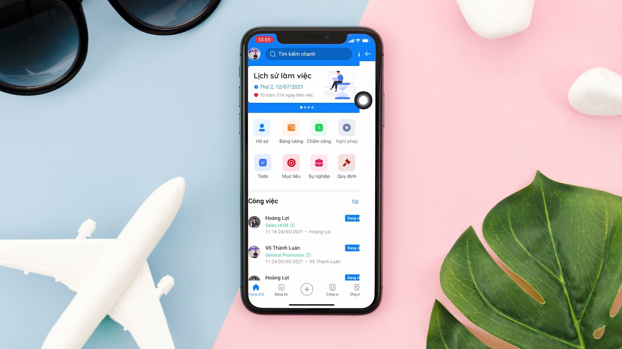 [App HRM] 1. Sử dụng App HRM để: Chấm công, Xin nghỉ phép và Nhận bảng ...