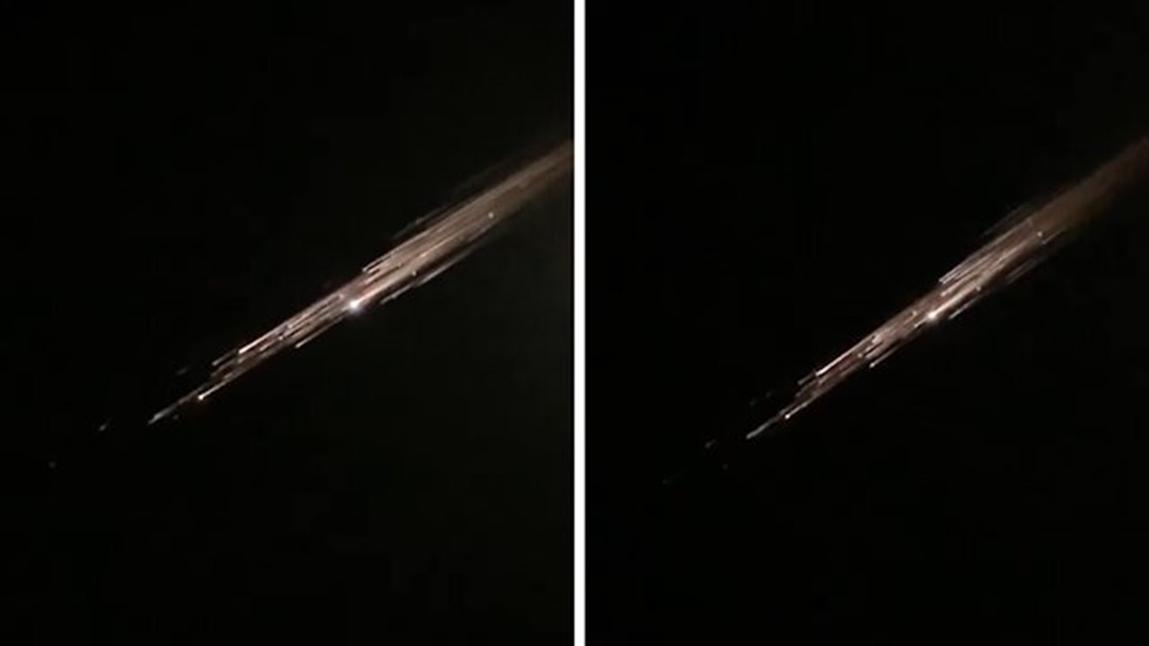 Fireball debris from Falcon 9 rocket falls over Oregon night sky - YouTube