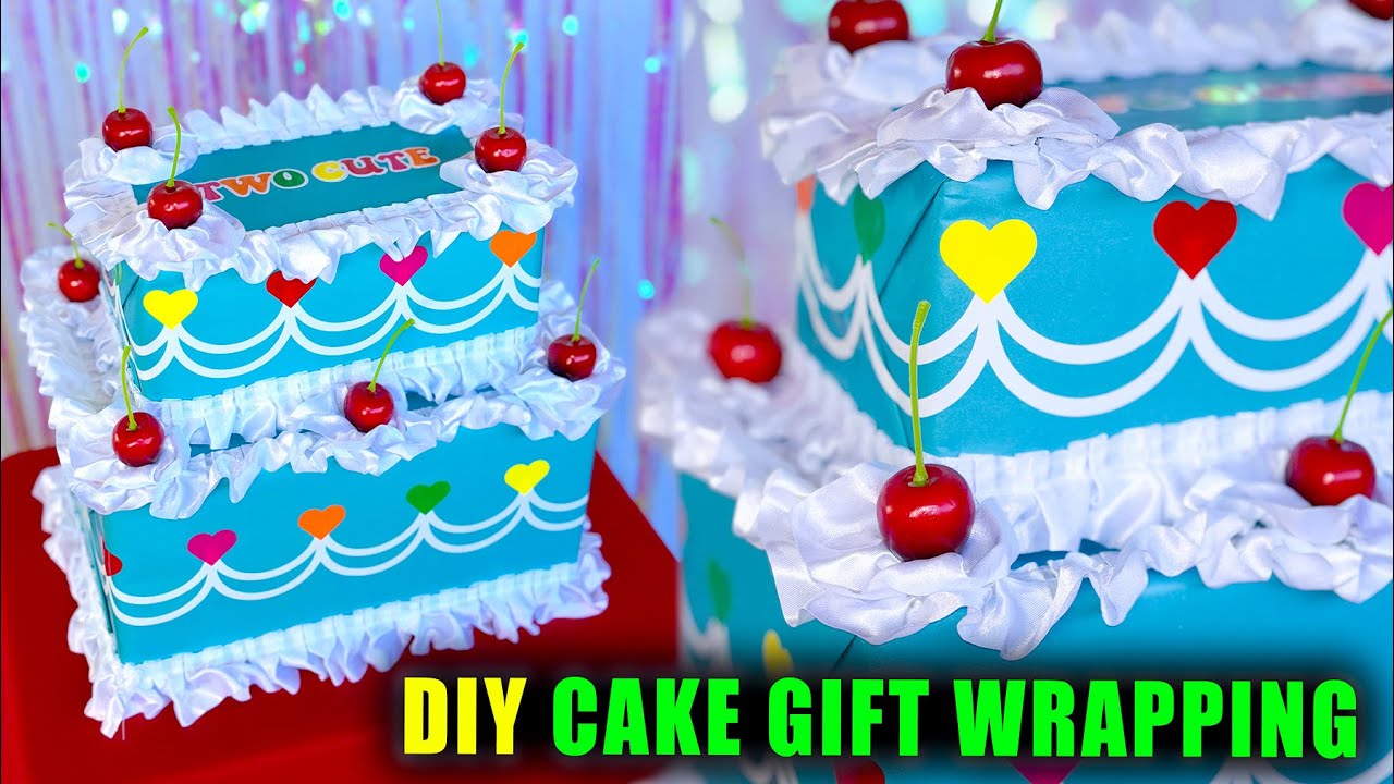 HOW TO WRAP A GIFT LIKE A CAKE! (Gift Wrapping Idea) || Lucykiins - YouTube